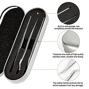 ACTROL Eyelash Extension Tweezers Set 3 PCS for Volume lashes Stainless Steel professional Precision Tweezers Straight and Curved Tip Tweezers (3pcs-1, Silver)