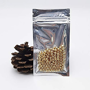 INSPIRELLE 120pcs 5mm Long-Lasting Pale Gold Plated Brass Rondelle Beads Round Metal Loose Connector Beads Metal Spacer Smooth Beads for DIY Bracelet Jewelry Making