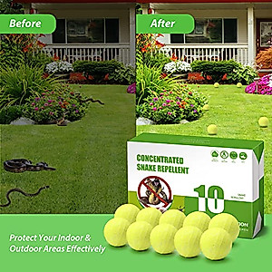 MAGIC CAT 10 Pack Snake Repellent for Yard Powerful, Snake Away Repellent Pet Safe for Yard Lawn Garden Camping Fishing, Natural Plant Formula Repellent Balls for Outdoor & Indoor Snake Control