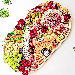 Charity Leaf Disposable Palm Leaf 22" x 12" Trays (10 pieces) Bamboo Like Serving Platters, Disposable Boards, Eco-Friendly Dinnerware For Weddings, Catering, Events