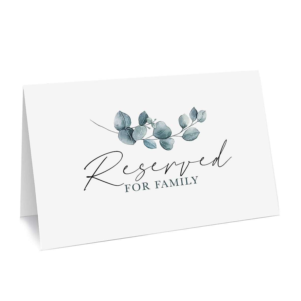 CLEVER SIGNS Reserved Table Signs, Pack of 25 Reserved Signs for Family, Reserved Signs for Weddings, Receptions, Christmas, 4x6 inches Reservation Cards for Tables, Greenery Watercolor Design
