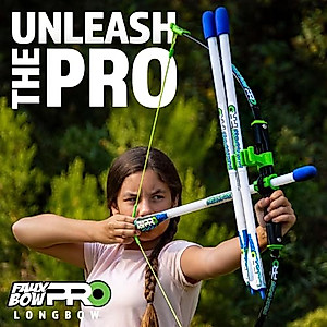 Original FAUX BOW Pro Longbow– Patented Bow and Arrow Impact Archery Set - Shoots Over 200 Feet – Best Outdoor Toy - Youth Safe Archery Anywhere - Fun Backyard Target Practice