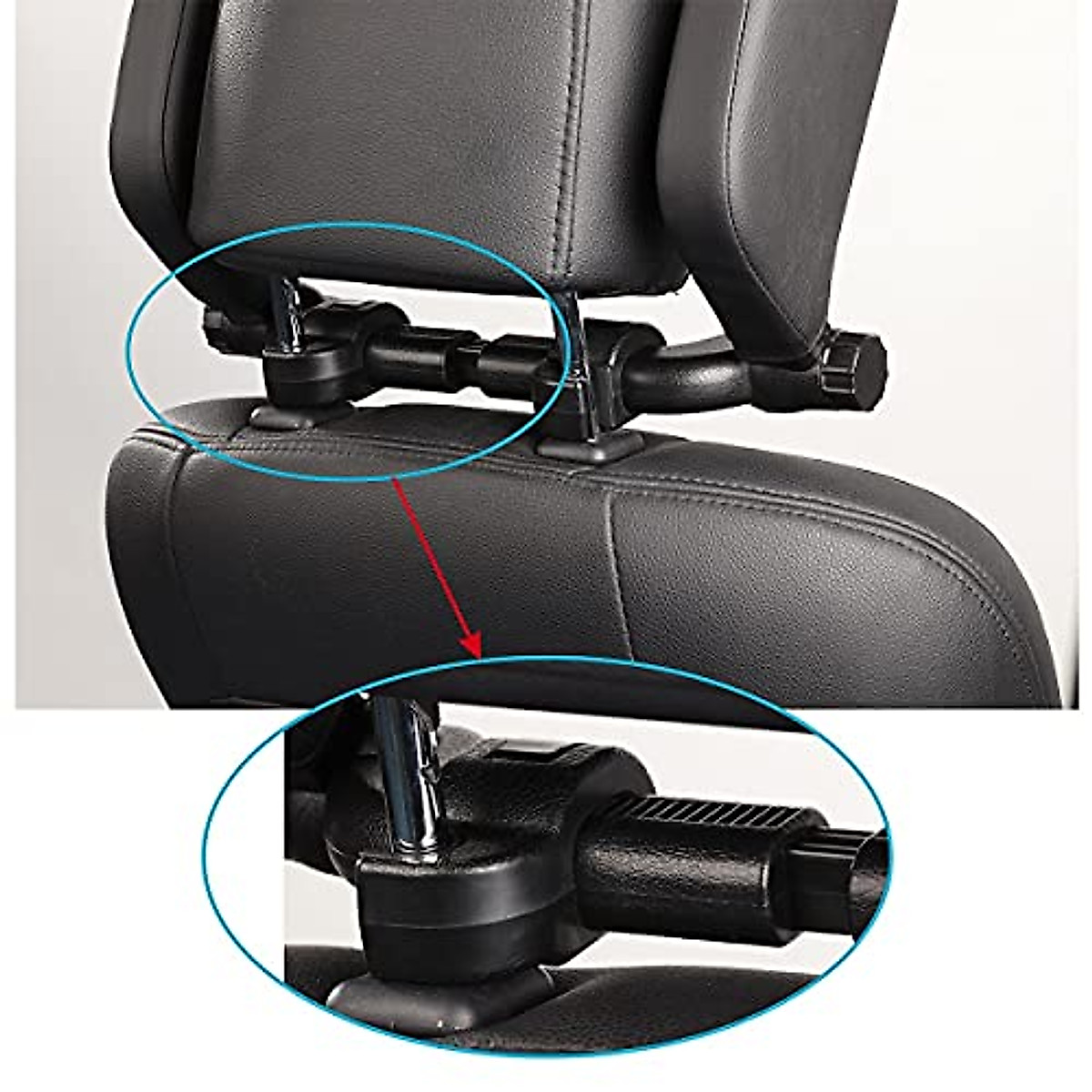 Leadsign Car Seat Headrest Pillow,Adjustable U Shaped Memory Foam Head Neck Support Cushion, Both Sides Travel Sleeping Pillow for Kids Adults (Beige)