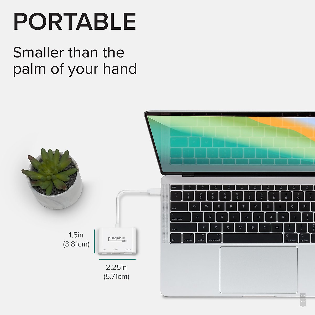 Plugable USB C to HDMI Multiport Adapter, Driverless 3-in-1 Hub with 4K HDMI Output, USB 3.0 and USB-C Charging Port, Compatible with MacBook, Chromebook, Dell XPS, Thunderbolt 3 and More