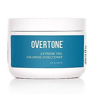 oVertone Haircare Color Depositing Conditioner - 8 oz Semi Permanent Hair Color with Shea Butter & Coconut Oil - Temporary Hair Color Dye - Vegan, Cruelty-Free - Extreme Teal
