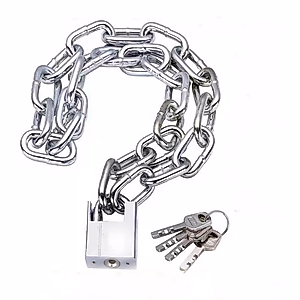 Safety Bicycle Chain Lock, Motorcycle Lock, Cannot Be Cut with Bolt Cutters Or Hand Tools.Premium Case-Hardened Security Chain for Motorcycles, Bike, Generator, Gates ,Outdoor Furniture,, Silver