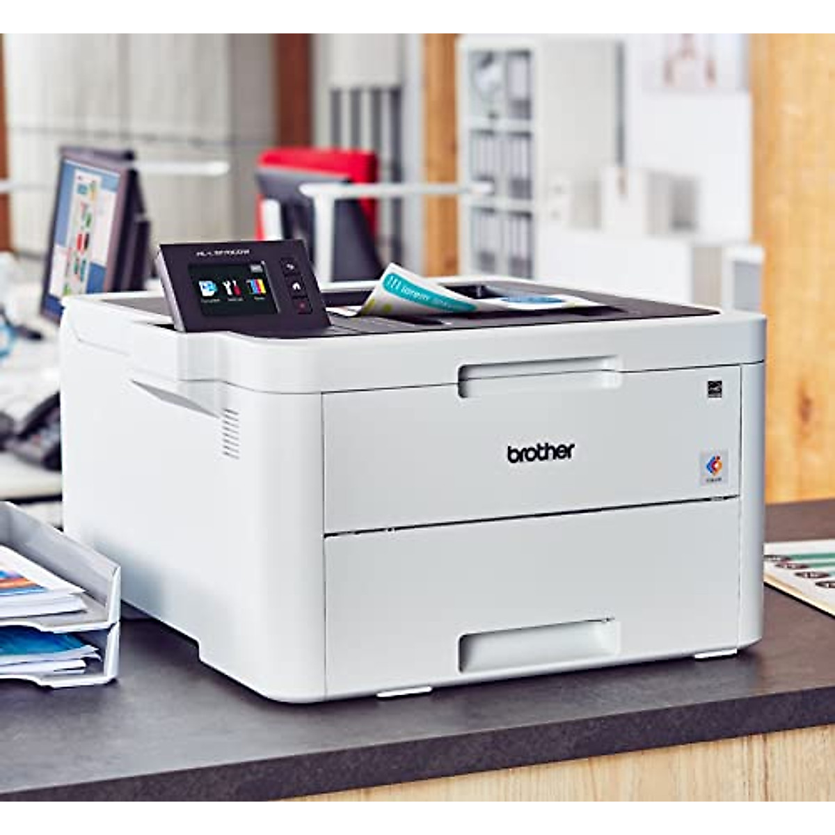 Brother HL-L32 70CDW Wireless Color Laser Printer,25ppm,up to 600 x 2400 dpi,2.7” Color Touch,Automatic duplex (2-sided),Durlyfish USB Printer Cable
