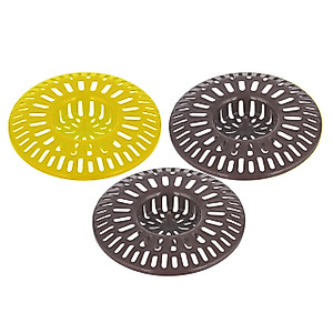 Shower Drain Stopper Hair Catcher 3 inches - Pack of 3 - Sink Strainer for Bathroom - Trap Cover for Bathtub - Catching Basket for Tub - Bath Catchers