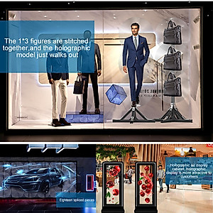 3D hologram fan-19.6in 1080PX Hi-Resolution 576 HD LED beads hologram fan-Holographic Video Advertising Projector Support real-time screen casting+splicing+Bluetooth audio+APP (A-P50)