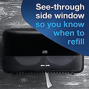 Tork Coreless Toilet Paper Dispenser Black, For Homes and Small Businesses, Fits T7 Dispensers