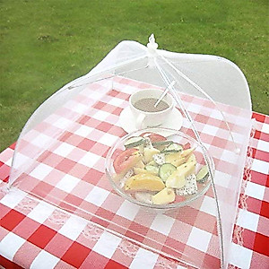 (6 Pack) ESFUN Food Net Covers for Outside, 17"x 17" Large Outdoor Food Cover Mesh Screen Tents Umbrella Fly Food Covers for Picnics, Parties, BBQ, Camping, Reusable and Collapsible