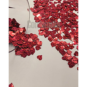 Comemela Confetti Hearts Shaped Confetti 5000Pcs Tiny Heart Confetti Red Confettifor Table Glitter for Valentine's Day Decoration, Wedding Confetti, Glitter Confetti Engagement Supplies (Red Hearts)