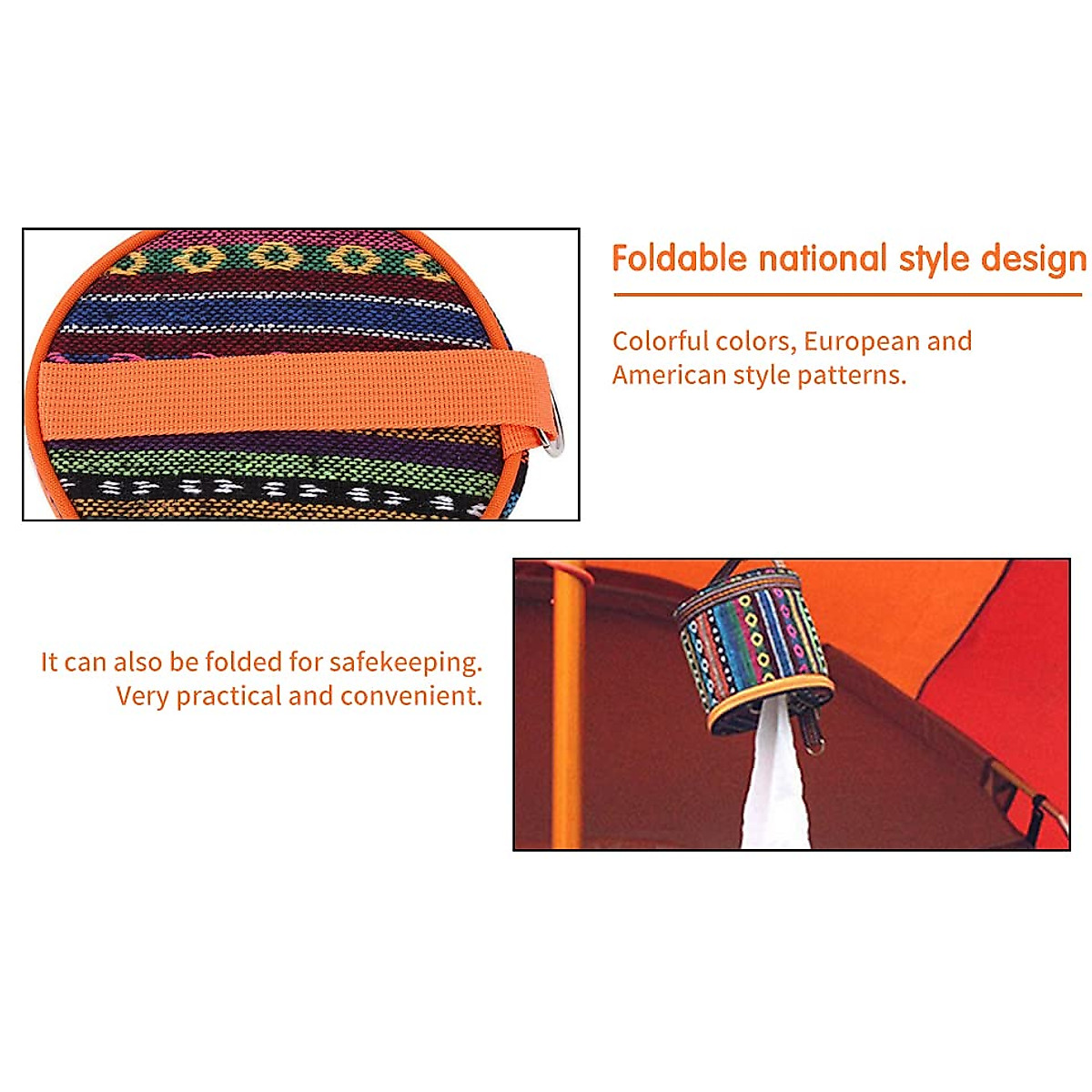 Tissue Holder Toilet Paper Storage Holder Outdoor Hiking Roll Paper Hanging Cover Wipes Box Case Holder Storage Bag with Hook for Camping Tent Home Office Toilet Paper Holder Camping