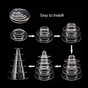 6 Tiers Round Macaron Tower Stand Cake Display Rack Cupcake Stand Desserts Display for Wedding Birthday Decor