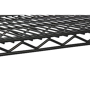 Omega Shelving Storage | 2 Tier Starter Shelving Unit 18" Deep x 30" Wide x 14" High - 800 lb Capacity per Shelf, Adjustable Wire Shelving, Tool-Free Assembly |Black Shelving