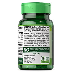 Lutein and Zeaxanthin Supplement | 20mg | 39 Softgels | with Bilberry | Non-GMO & Gluten Free | by Nature's Truth