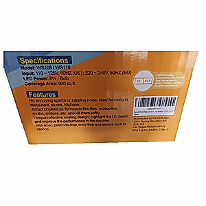 Faicuk WS108 Wall Sconce Fly Light Trap for Capturing Flies, Moths, Gnats, Mosquitos and Other Flying Insects - 13"x7.5"x5.5"