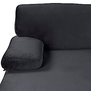 Casa Andrea Milano Modern Large Velvet Fabric Sectional Sofa Couch with Extra Wide Chaise Lounge with Golden Legs