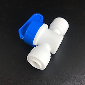 XINWOO OD Tube Quick Connector, 1/4" Shut Off Valve Switch Reverse Osmosis System Water Purifier Fitting,10 Pcs