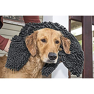 Furhaven XXL Runner Pet Door Mat Muddy Paws Absorbent Chenille Shammy Rug, Washable - Charcoal (Gray), Runner