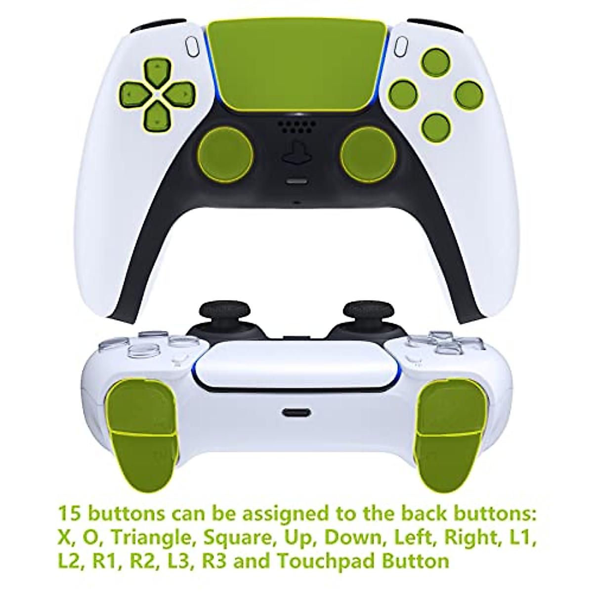eXtremeRate White Programable RISE4 Remap Kit for PS5 Controller BDM 010 & BDM 020, Upgrade Board & Redesigned Back Shell & 4 Back Buttons for PS5 Controller - Controller NOT Included