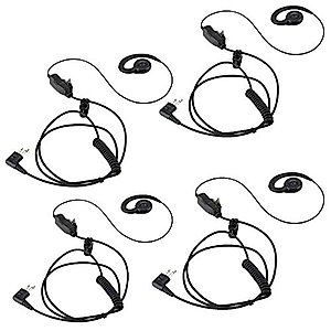 HWAYO Walkie Talkie Swivel Earpiece with Microphone and PTT for Motorola Two Way Radio - Motorola Swivel Earpiece Compatible with Walkie Talkies CLS1410, CLS1100, HKLN4604A (4 Pack)