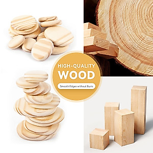 WODI Wooden Logs Stacking Stones 10Pcs Wood Sorting Balancing Rocks Blocks Montessori Educational Toys for Toddler Kids 3 Years Up Developing Skills