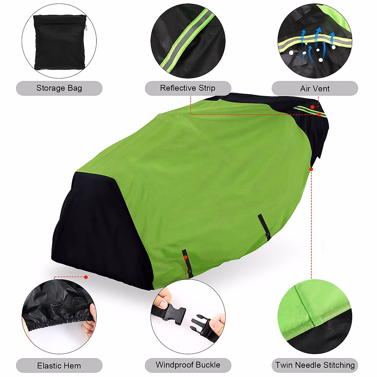 Riding Lawn Mower Cover with Bagger Attachment,Waterproof Heavy Duty Fits Up to 54”Mower Decks,600D Polyester Oxford UV and Water Resistant,Windproof Buckle Strapping Designed