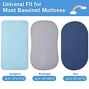 Preboun 10 Pack Bassinet Sheet for Baby Boys Girls Soft Cradle Sheets Microfiber Baby Bassinet Sheets Fit for Most Oval, Hourglass and Rectangular Mattress