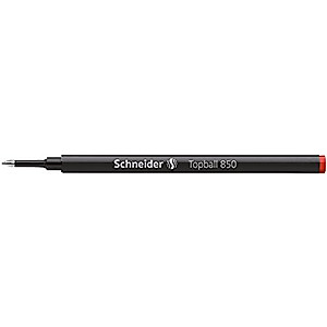 Schneider Topball 850 Refill in Euro-Format for Ink Roller Pen 0.5 mm Red Pack of 10
