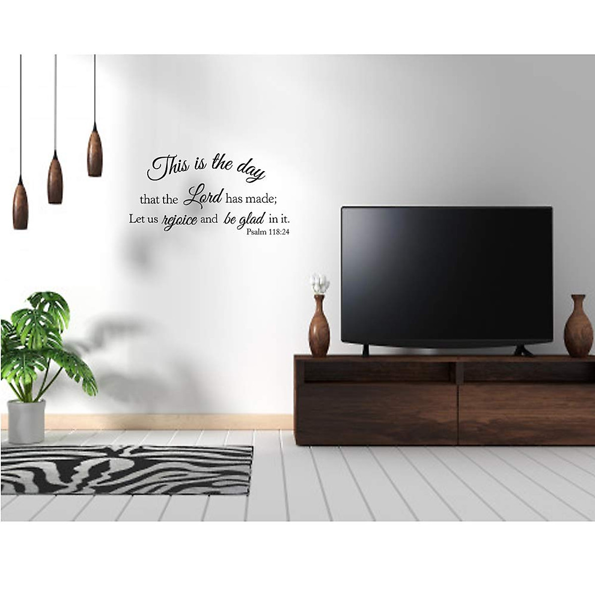 This is The Day That The Lord has Made Let us Rejoice and be Glad in it Psalm 118:24 - Carved Pure Vinyl Wall Decal Bible Verse Christian Quotes Room Art Letters Décoration