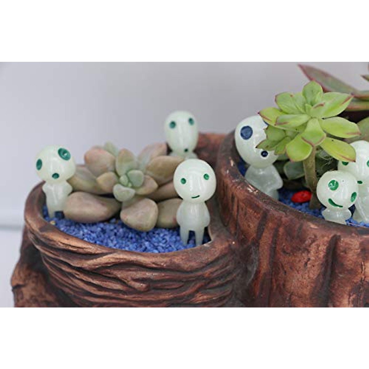 Qingo Fairy Garden Accessories Tree Elves Glow in Dark Garden Alien Decor Miniature Luminous Ghost kit for Micro Landscape Garden Decoration Outdoor Status Patio Lawn Yard Kit (10 Green)