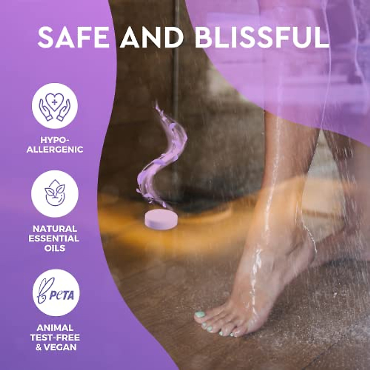 Cleverfy Shower Steamers Aromatherapy - Variety Pack of 6 Shower Bombs with Essential Oils. Self Care and Relaxation Birthday Gifts for Women and Men. Purple Set