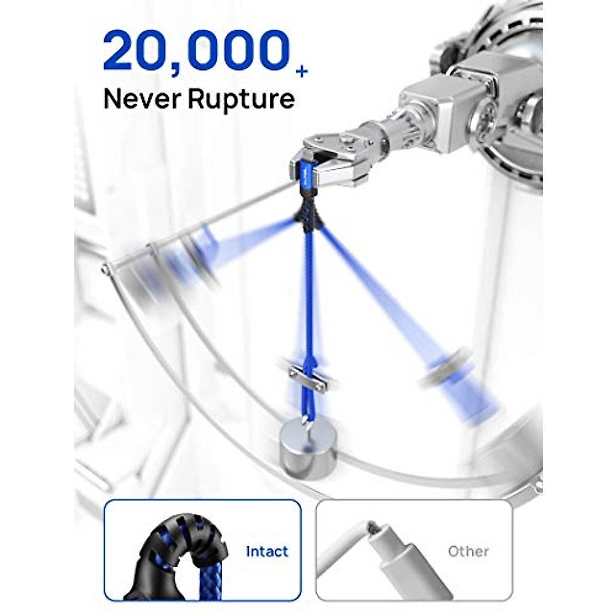 JSAUX Micro USB Cable Android Charger, (2-Pack 6.6FT) Micro USB Android Charger Cable Nylon Braided Cord Compatible with Galaxy S7 S6 J7 Edge Note 5, Kindle. MP3 and More-Blue