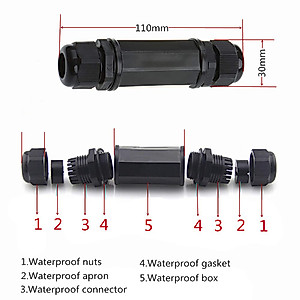 Anmbest 5PCS M22Z Shielded RJ45 Waterproof Cat5/5e/6 8P8C Connector IP67 Ethernet LAN Cable Connector Double Head Outdoor LAN Coupler Adapter Female to Female