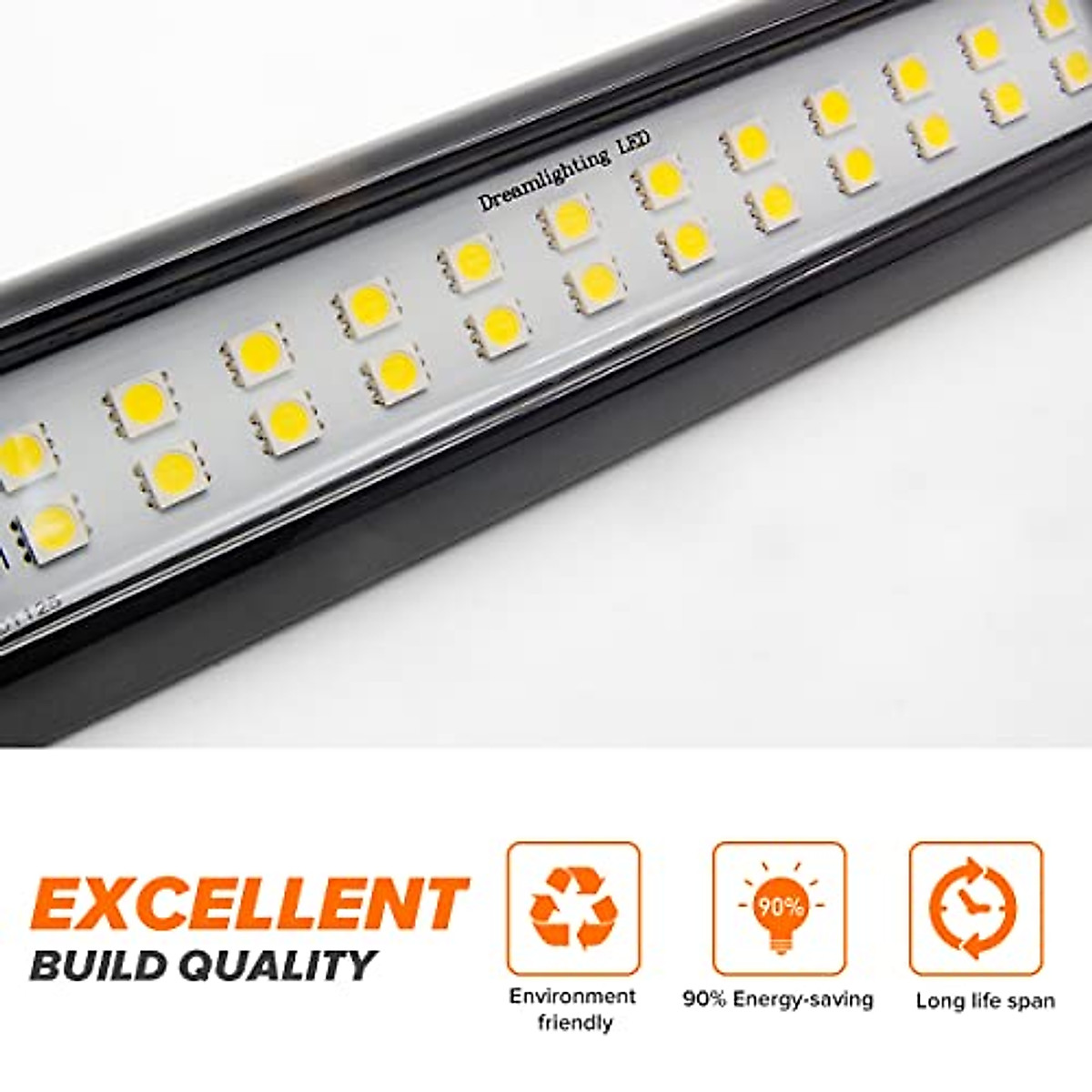 Dream Lighting 12 Volt Auto Waterproof Awning Lights/Cool White RV Exterior LED Lighting for Marine Boat Camper Trailer and Motorhome 9.84 inch Black Shell Pack of 2