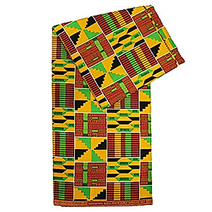 YLT Wax African Fabric Cloth 100% Cotton Ankara Wax Print Fabric 6 Yards Ankara Fabric One Piece Cloth for Party Dress