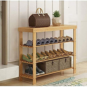 DINGZZ Shoe Shelf with 3 Solid Wood Tops, Wardrobe, Economic Storage Space, Dormitory for The House, Bedroom, Living Room, Shoe Rack