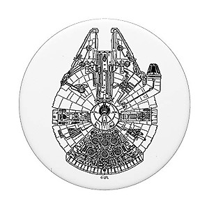 Star Wars Millennium Falcon Line Art Sketch PopSockets PopGrip: Swappable Grip for Phones & Tablets