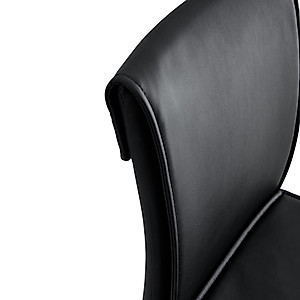 Dining Chairs Set of 2 Leather Upholstered Side Chairs Modern Barstool Dining Counter Height Chair for Living Room Dining Room Kitchen, Bedroom, Black