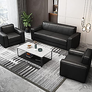 Large Soft Vinyl Upholstery Leather Pebbled Leather Fabric 1 Yard 56.3x36", 0.8mm Thick Faux Synthetic Leather Fabric for Upholstery, Bags, Sofas, Car Seats, Hair Bows, Earrings DIY Crafts (Black)