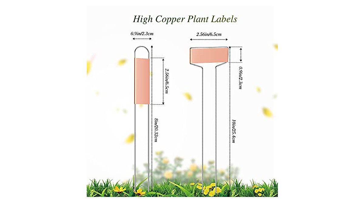 61pc Copper Metal Plant Tags Kit: Garden & Nursery Labels