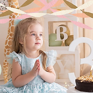 Crepe Paper Streamers 9 Rolls 738ft，Brown Crepe Paper Streamers,Rose Gold Party Streamers for Birthday ，Baby Shower Graduation Wedding Other Celebration,(1.8 Inch x 82 Ft/Roll)