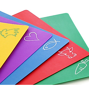 New Star Foodservice 28713 Flexible Cutting Board, 12-Inch by 15-Inch, Assorted Colors, Set of 5