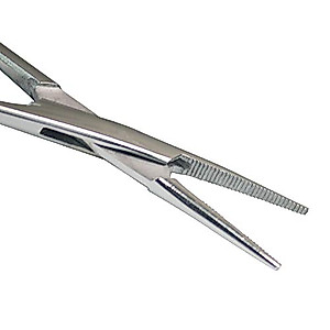 Chi-buy Pets ears/nose hair Puller Straight & Curved full serrated, stainless steel Home Hemostat Locking Forceps, Professional pet grooming tool for cats & dogs 2pcs set