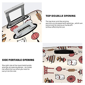 Japanese Lucky Cats Asian Oriental Travel Luggage Cover Fits 18-32 Inch Luggage, Stretch Suitcase Cover Protector with Concealed Zipper for Wheeled Suitcase Tsa Approved