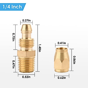 Luckyweld Air Hose Repair Kit, 2 Pack 1/4-Inch Solid Brass Reusable Hose Splicer Repair Kit (1/4 Inch 2 Pcs)