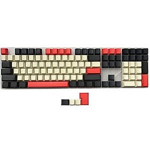 PBT Keycaps Side Printed Thick Cherry MX Key Caps Non-Backlit OEM Profile for 61/87/104/108 MX Switches Mechanical Gaming Keyboard(Earl Red)
