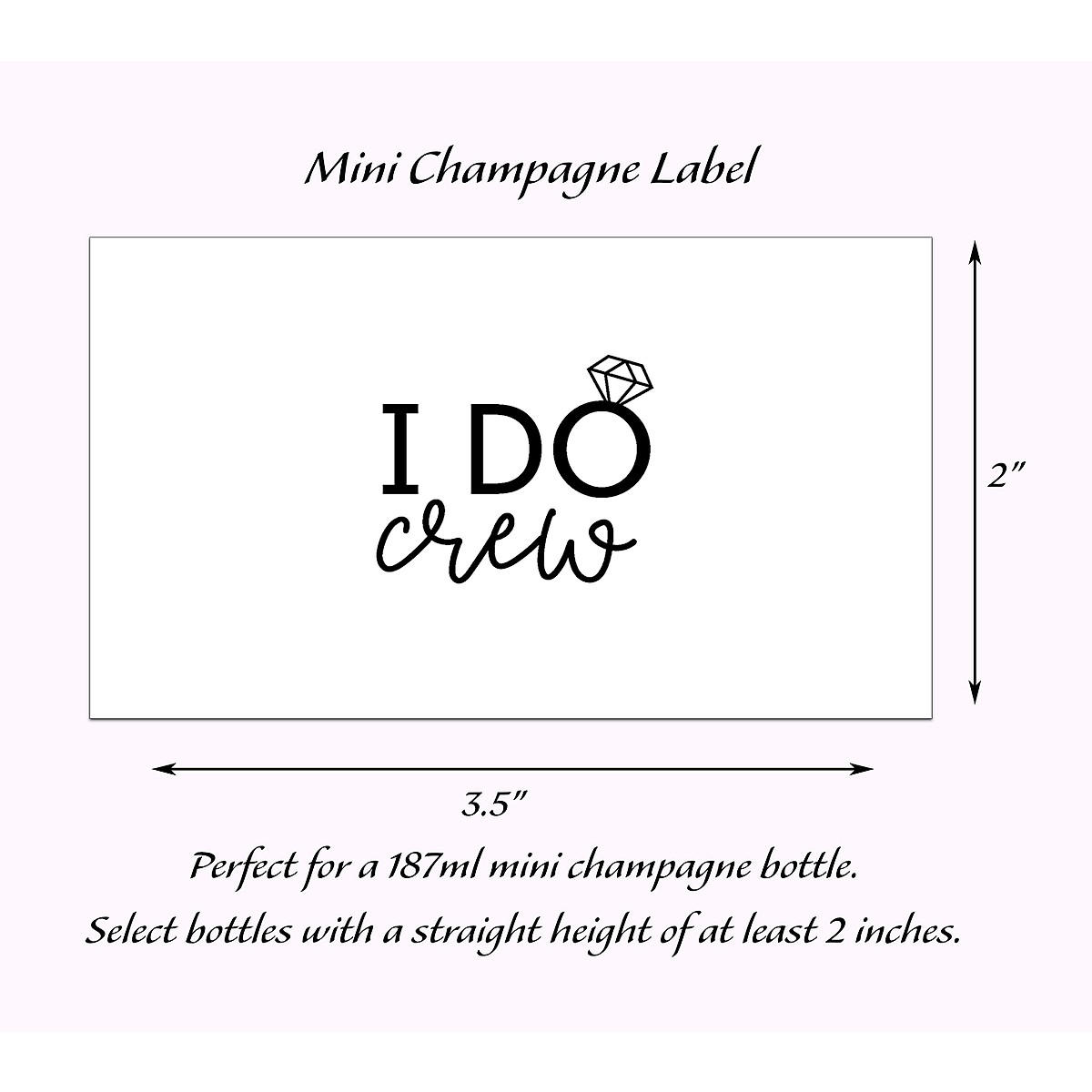 Bridesmaid Mini Champagne Labels ● SET of 10 ● I Do Crew Gifts, Thank you Favors, Will You Be My Maid of Honor Ask Bridal Party Proposal, Wine Stickers Team Bride Tribe Squad Candle Label M200-RNG-10