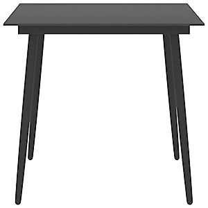 YUHI-HQYD 5 Piece Patio Dining Set,Patio Decor,Friends Gathering Set,Chair's Backrest Reclines in 7 Positions,Assembly Required,Used for Patio, Garden, Lawn,Poolside, Camping, Black and Brown